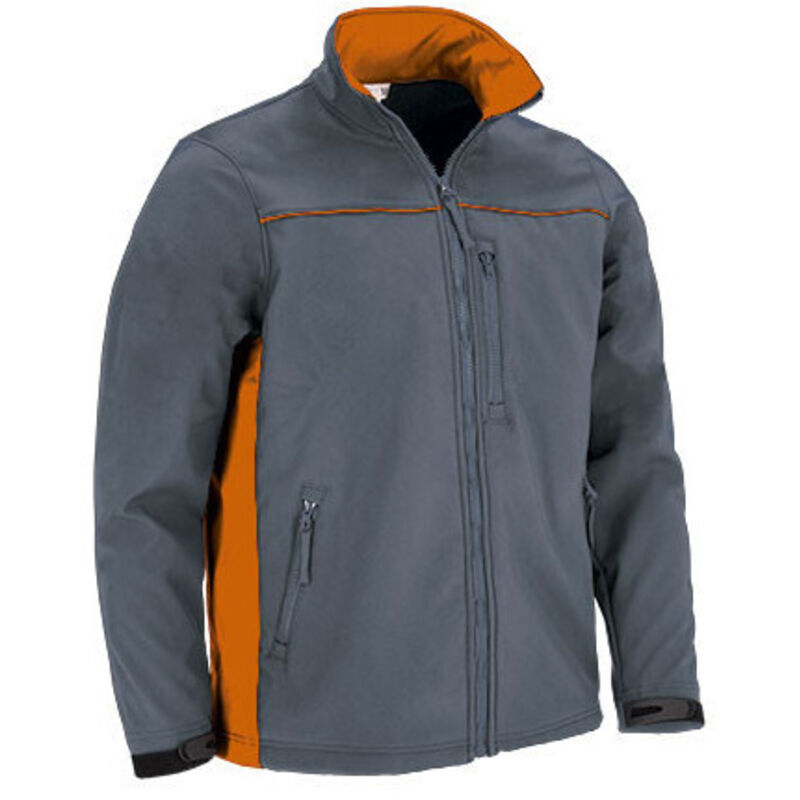 Chaqueta softshell bicolor 3 bolsillos con interior polar combinado, colores vivos THUNDER L ...