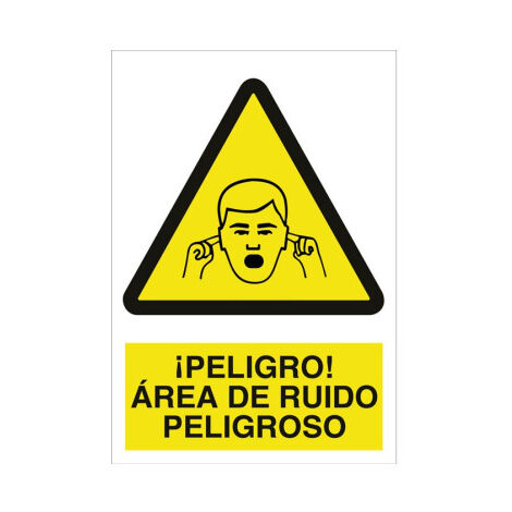 Señal advertencia Peligro área de ruido peligroso (texto y pictograma ...
