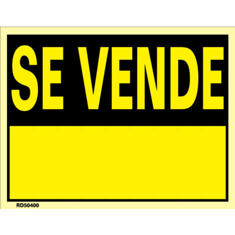 Señal de aviso "Se Vende" color amarillo SEKURECO amarillo 350 x 450 mm