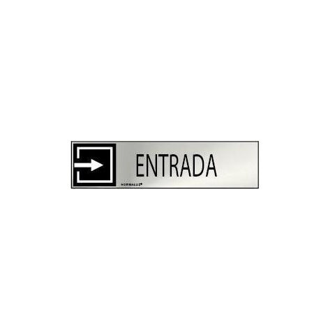 Señal Informativa de acero inoxidable Entrada (flecha derecha) de 0'8mm ...