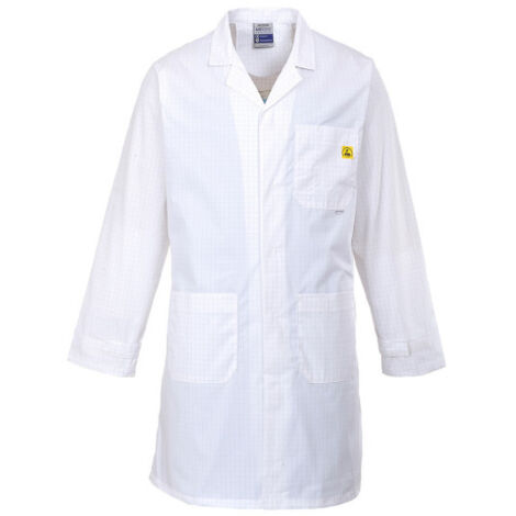 Bata ESD antiestática colores corporativos AS10 5XL Blanco