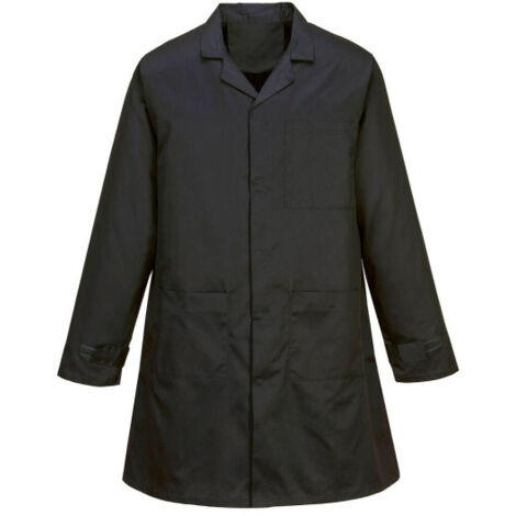 Bata ESD antiestática colores corporativos AS10 L Negro