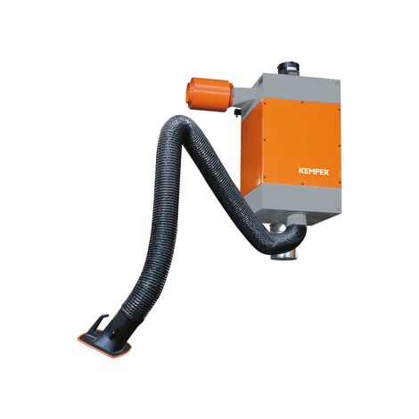 Aparato de aspiración con un brazo para uso continuo con filtro autolimpiable para humos de ...