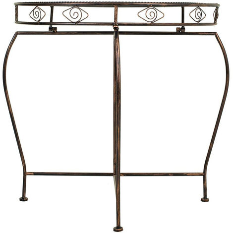 Meuble console, table console en fer forgé coloris cuivré - Longueur 75 ...