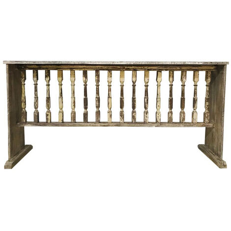 Meuble console, table console en bois et métal coloris marron ...