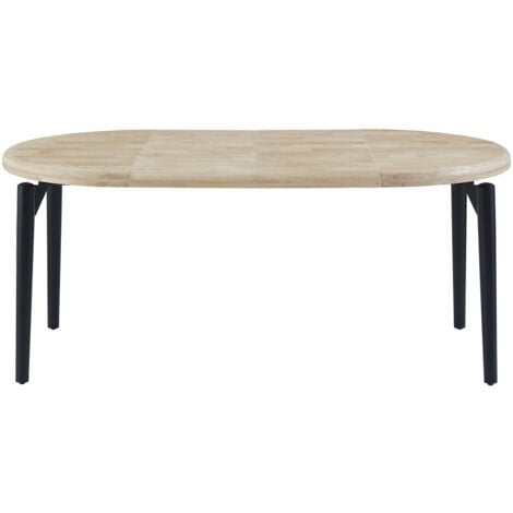 Table à manger, table de repas ronde extensible en bois coloris chêne ...