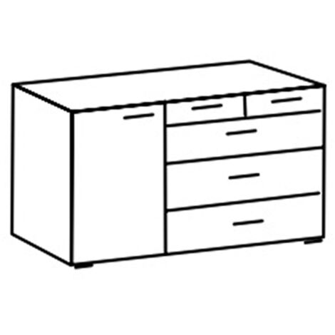 Commode de rangement grise et graphite 130 cm pour salon moderne ...