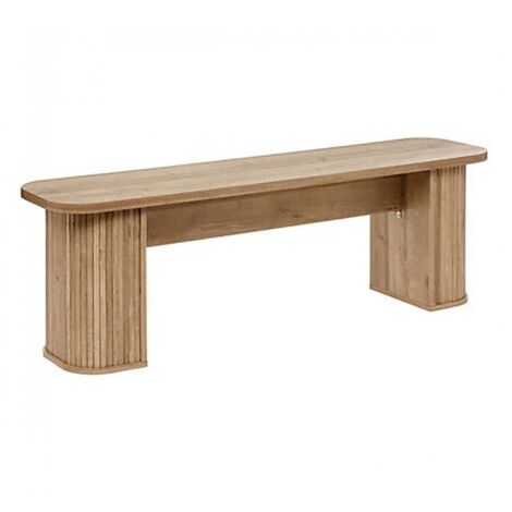 Banc en bois naturel avec pieds cannelés - Longueur 140 x Profondeur 35 ...
