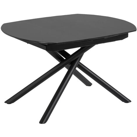 Table à manger extensible coloris noir en verre etacier - longueur 130 ...