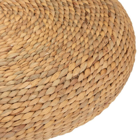 Pouf bas artisanal jacinthe d'eau tressée assise d'appoint 55cm ...