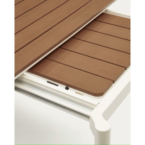 Table de jardin extensible en bois et aluminium - longueur 140 - 200 x ...