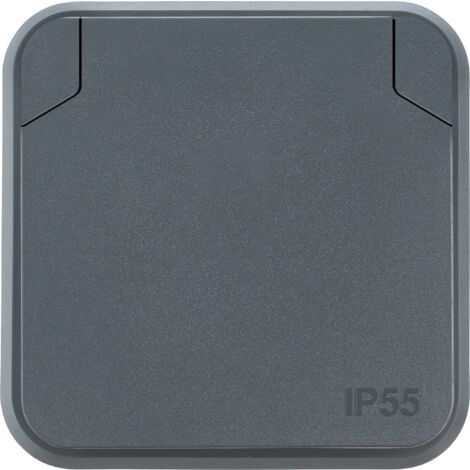 DEBFLEX - CYKLONE IP55 Prise 2P+T FR Encastré Anthracite - 730432 ...