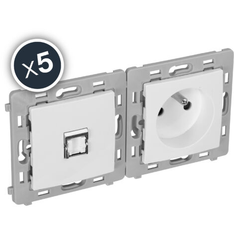 Multiprise Rj45 Prise Informatique RJ45 Cat.6 Noir Métallique EXEN ...