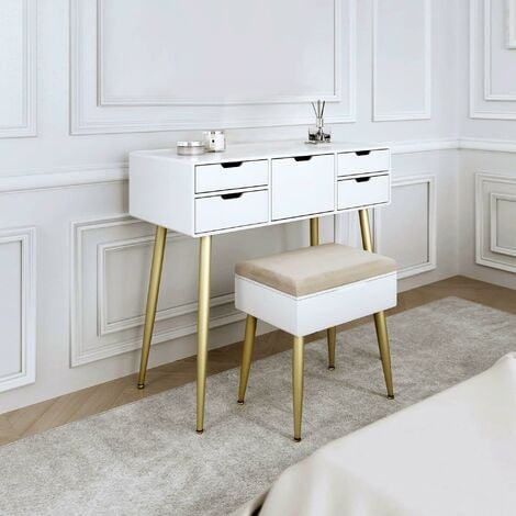 White and gold dressing table store