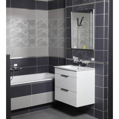 Jika Cube - Mobiletto con lavabo, 64x42x62 cm, 2 cassetti, bianco H4536021763001