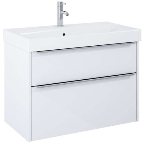 Jika Pure - Mobile lavabo 80x54x42 cm, 2 cassetti, bianco lucido ...