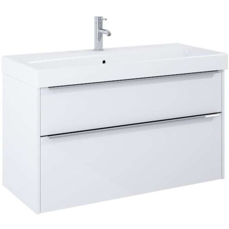 Jika Pure - Mobile lavabo 100x54x42 cm, 2 cassetti, bianco lucido ...