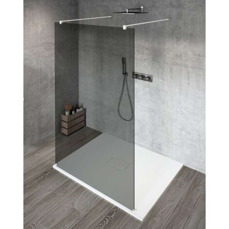 Gelco Vario - Parete doccia walk-in, 100 cm, vetro rivestito, bianco ...