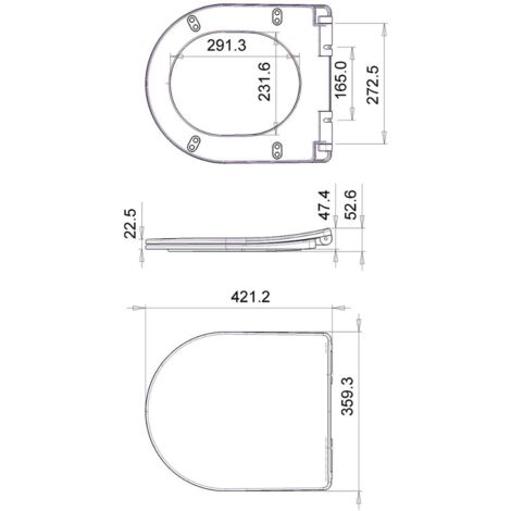 Aqualine Vermet - Copriwater Slim, SoftClose, bianco VRS008