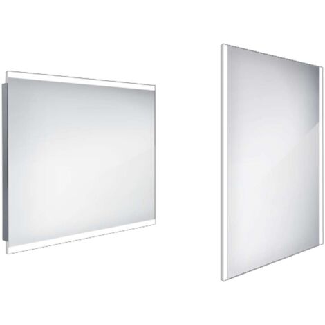Nimco Specchi - Specchio con illuminazione LED, 90x70 cm, alluminio ZP ...