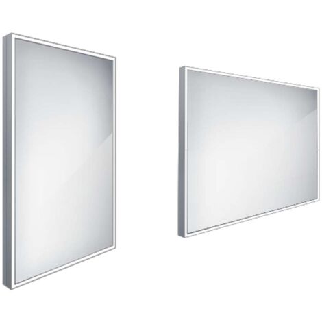 Nimco Specchi - Specchio con illuminazione LED, 40x60 cm, alluminio ZP ...