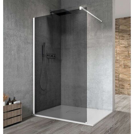 Gelco Vario - Parete doccia walk-in, 90 cm, vetro rivestito, bianco ...
