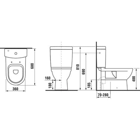 Jika Mio - Cassetta di risciacquo per WC monoblocco, ingresso laterale, bianco H8277120002411