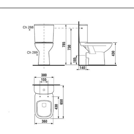 Jika Deep - Serbatoio WC combinato, alimentazione acqua di fondo 1/2", Dual Flush, bianco ...