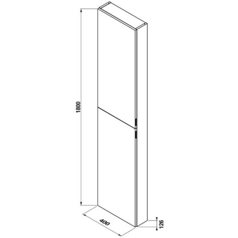 Jika Pure - Mobile alto 180x40x13 cm, 2 ante S/D, nero opaco H43J2352303531