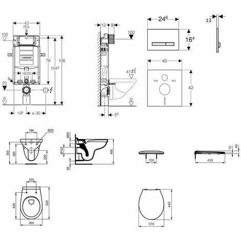 Geberit Combifix - Modulo di installazione a parete, WC Alpha con ...