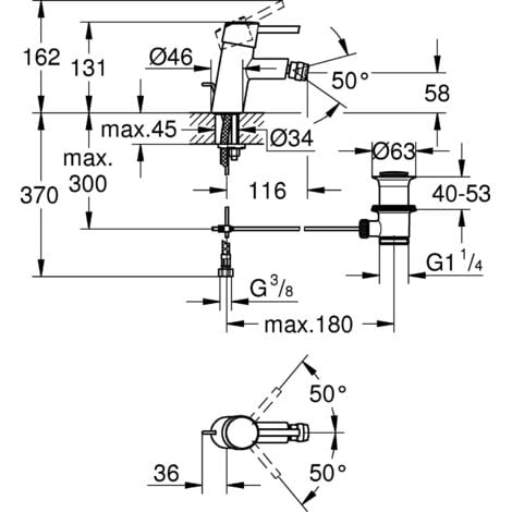 Grohe Concetto - Miscelatore monocomando per bidet cromato 32208001