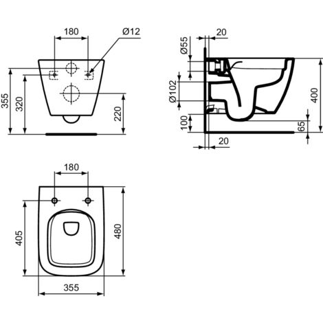 IDEAL STANDARD I.Life S Wc sospeso Rimless Bianco con fissaggi nascosti ...