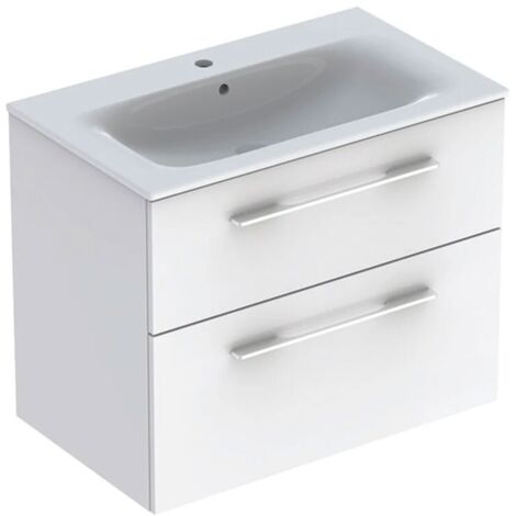 Geberit Selnova Square - Mobile sottolavabo 64x79x48 cm, con lavabo, 2 ...