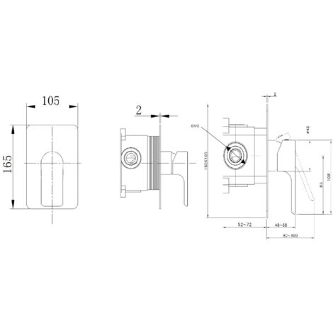 kielle Vega - Miscelatore da incasso a utenza singola, con corpo ...