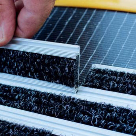 Paillasson - tapis entrée aluminium clispable - qualité pro - 110 cm x ...