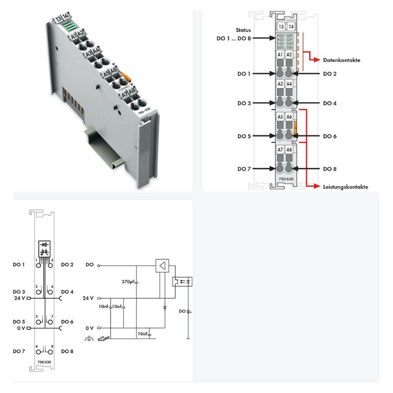 Wago 750-530 Módulo de salidas digitales 8 salidas 24VDC