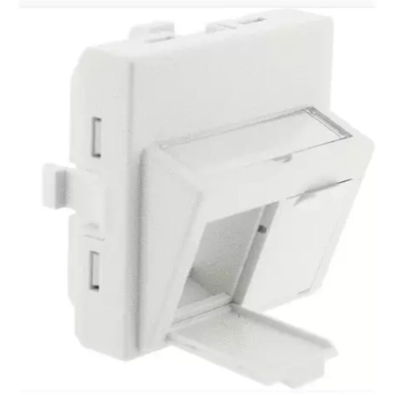 Gigamedia GGMPL45ID Panel frontal 45x45mm obturador inclinado 2 puertos ...