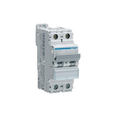 Hager NFN216 Interruptor automático 2P 6-10kA curva C - 16A 2 módulos