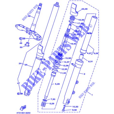 Yamaha 4TX-23136-00 - Fodero forcella (sinistro) - TDM 850 1996/01