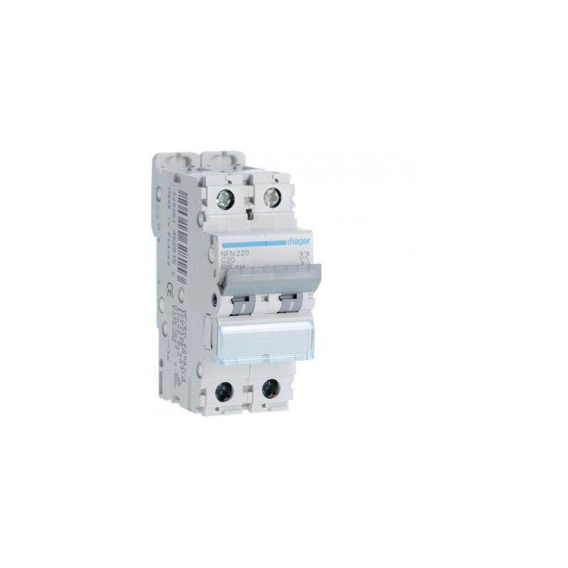 Hager NFN220 Circuit breaker 2P 20A curve C