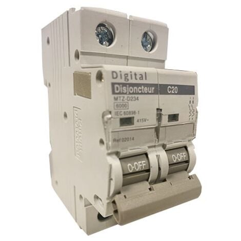 Digital 02014 Circuit breaker 2P 20A 415V curve C 6kA