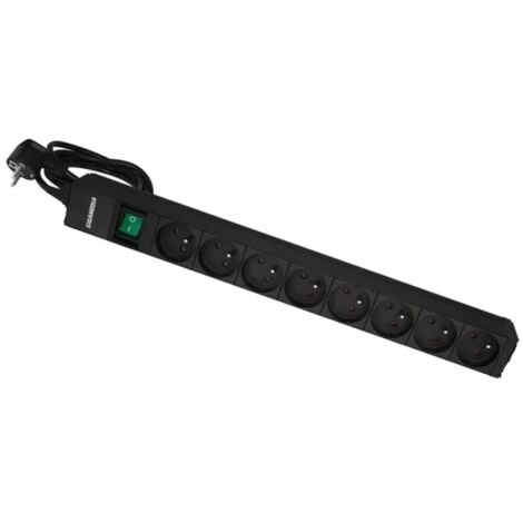Gigamedia GGMB8PI 19' strip 8 UTE sockets with illuminated bipolar switch
