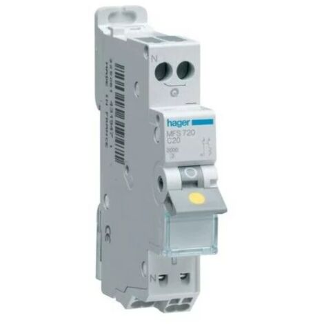 Hager MFS720 Home circuit breaker 1P+N 20A curve C