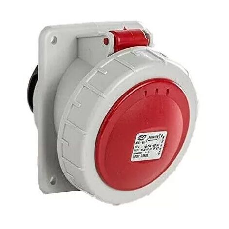 Ide 03805 Low voltage plug and socket 4P 380V 32A 6h IP67