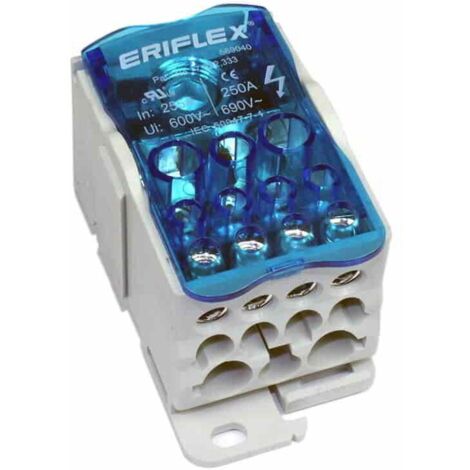 ERICO Nvent 569050 Single Pole Splitter, 400 A IEC, 335 A UL/CSA, Cable Line, 11 Load Cables ...