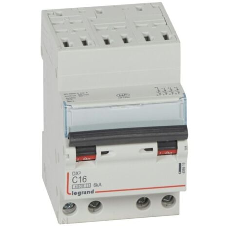 Legrand 406919 Circuit breaker dx3 4500 6ka - auto/vis - 4p - 400 v - 16a - courbe c - 3m