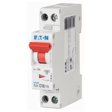 EATON 264744 Circuit breaker PLG4-C10/1N - 1P+N 10A Courbe C 4,5ka