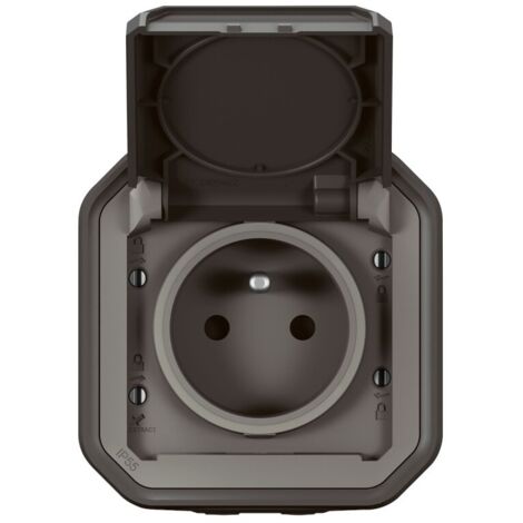 Legrand 070027 Surface-mounted power outlet with Plexo cover - anthracite