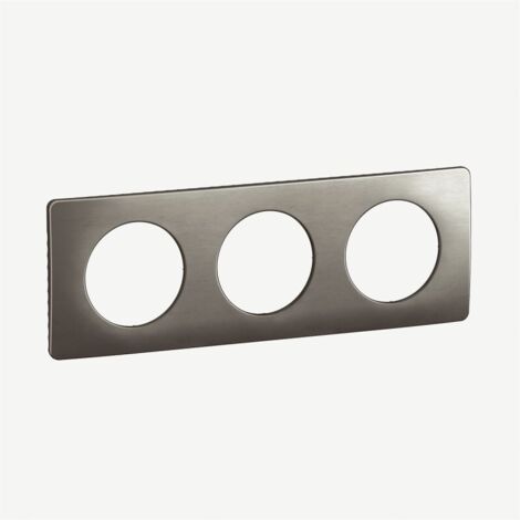 Legrand CP1803 Céliane 3-gang cover plate - Satin steel