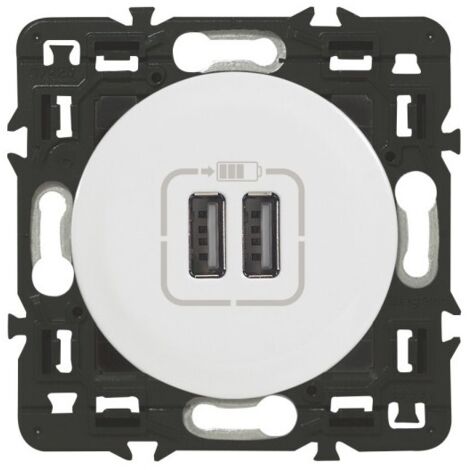 Legrand 099736 Double USB Socket 1500 mA - White - Modular